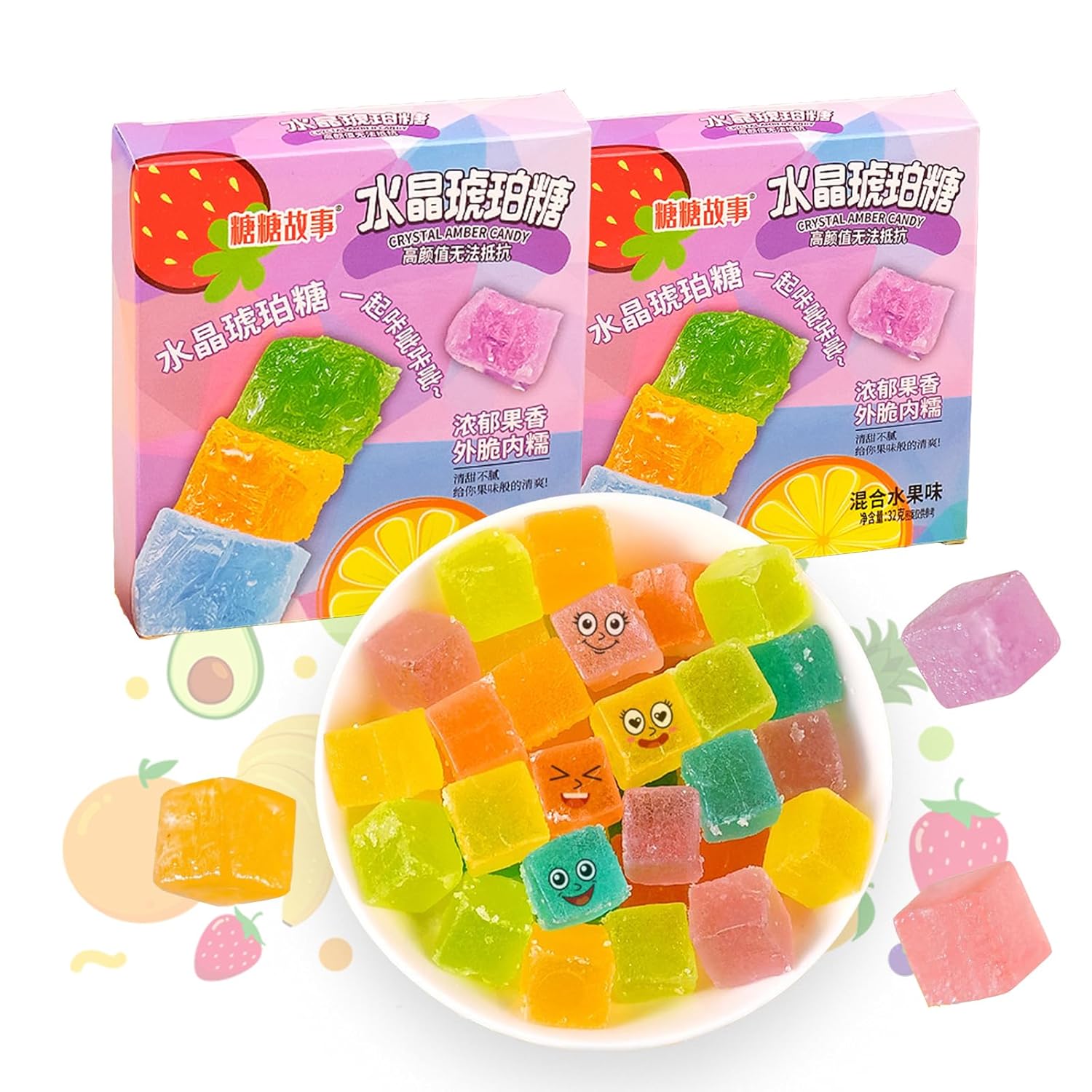 Amazon.com : Amber Gemstone Snack Candy, Colourful Assorted Crystal ...