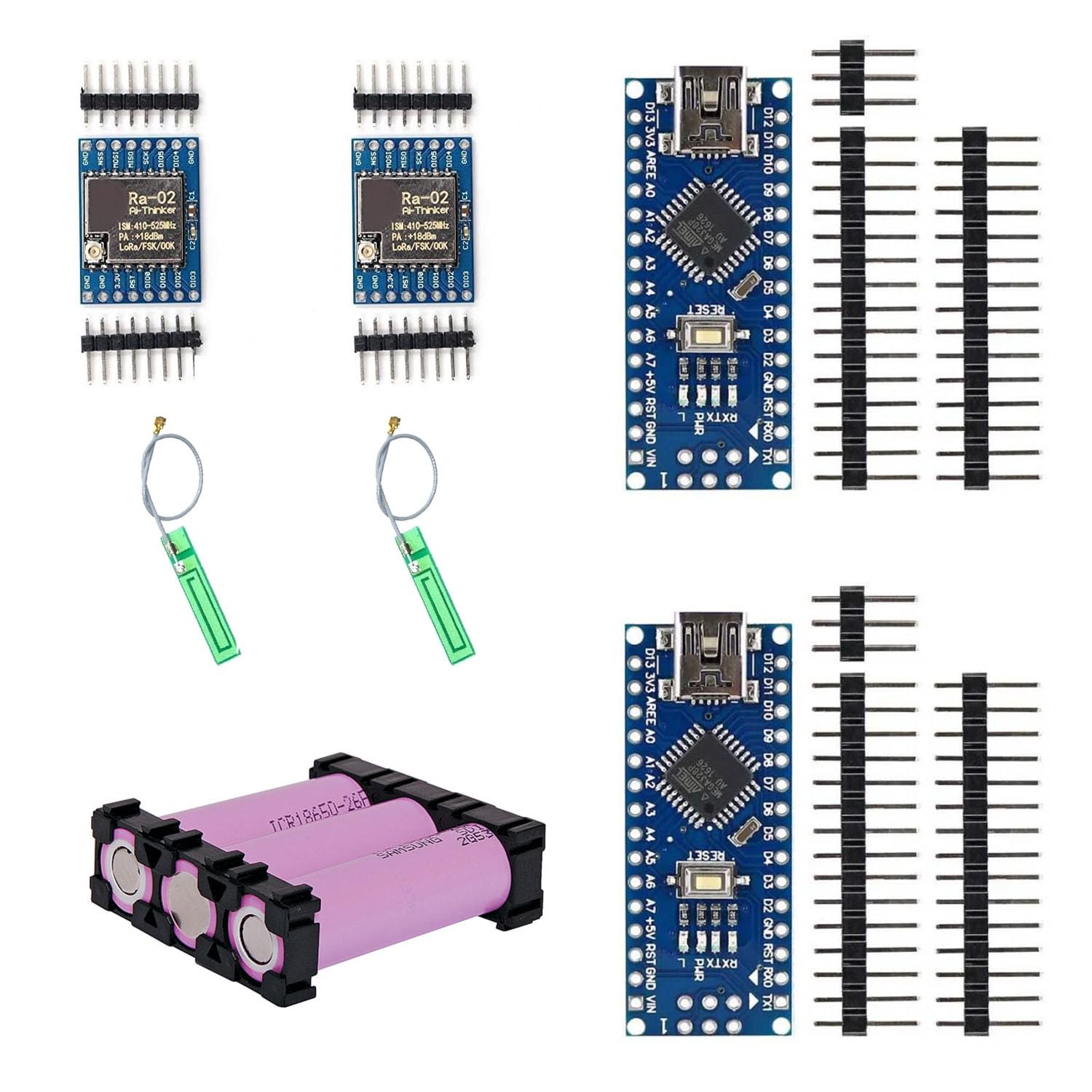 Electrobot DIY LoRa Module Kit with 433Mhz SX1278 Transmitter, Receiver, Antennas ...