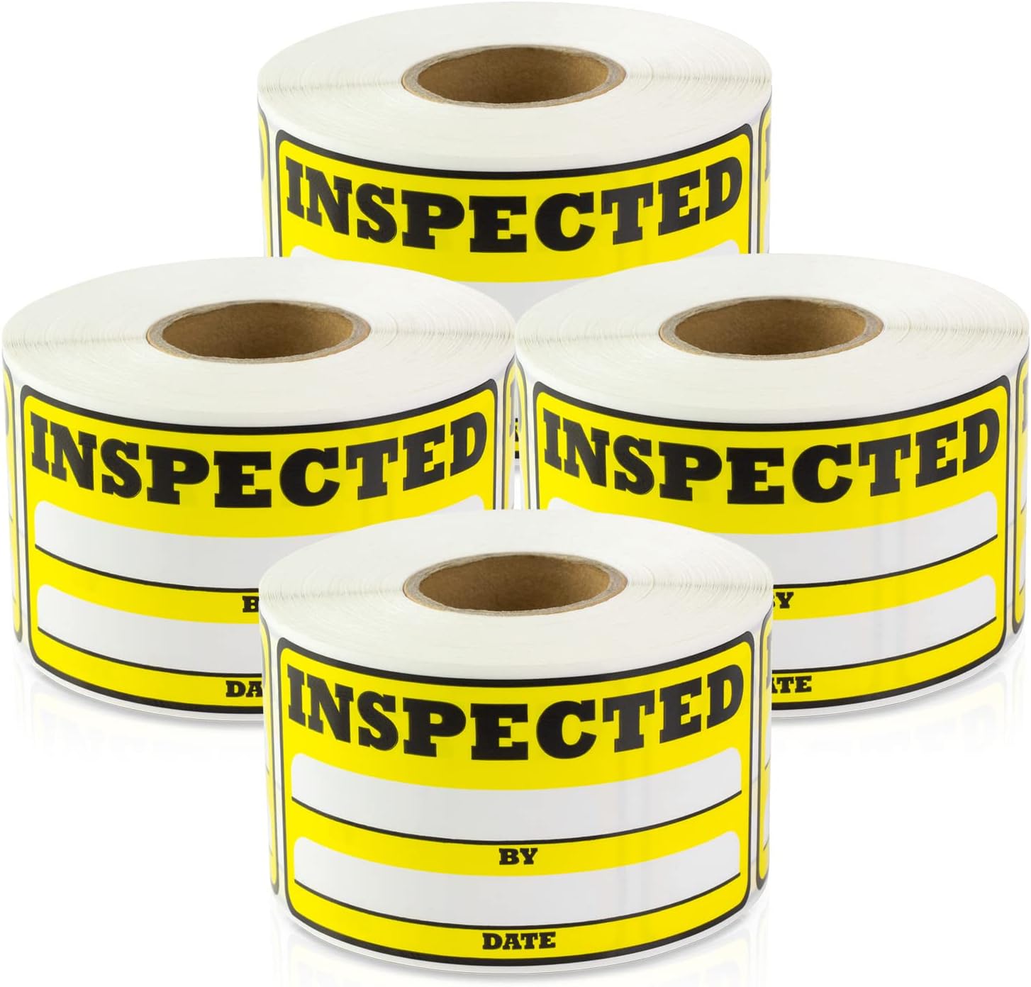 Amazon.com : 600 Inspected by Stickers - 1.5 x 3 Inch Inspection ...