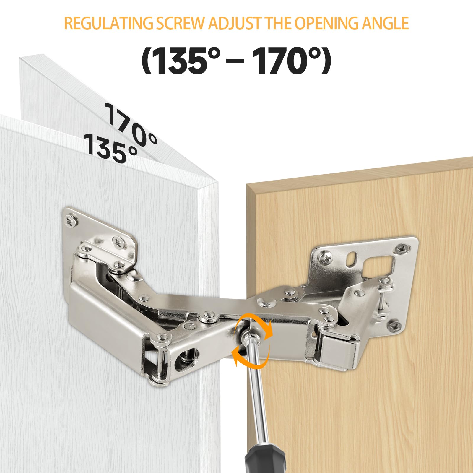Cabinet Hinges, A Pair 170 Degree Door Hinges Frameless Soft Close ...