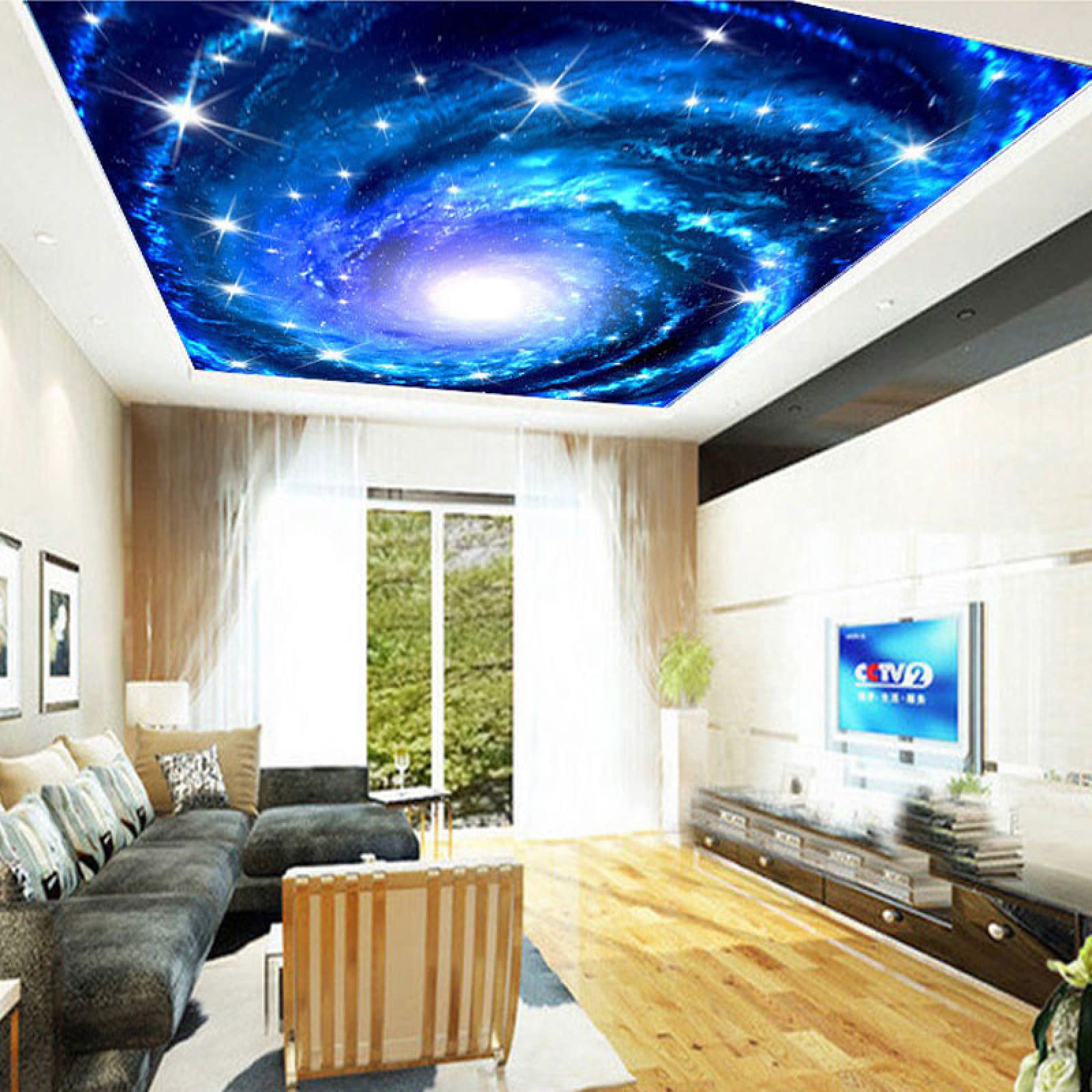 Illuminating Space Ceiling Murals Wallpaper Amazon.com: KOMNNI Custom