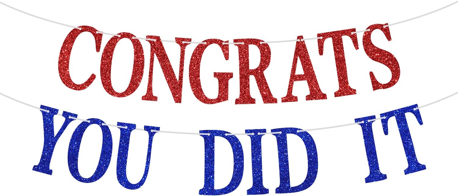 Amazon.com: Woohoo You Did It Banner - Congrats Grad Sign, So Proud Of ...