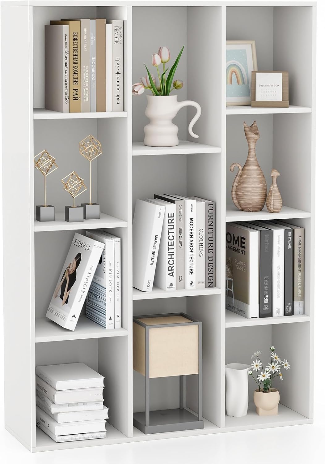 Amazon.com: Giantex 11 Cube Reversible Bookcase, Wooden Freestanding ...