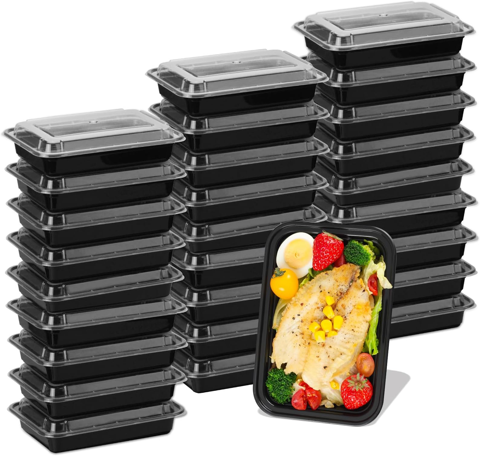 Amazon.com: Meal Prep Containers 24oz Plastic Take-Out Container with ...