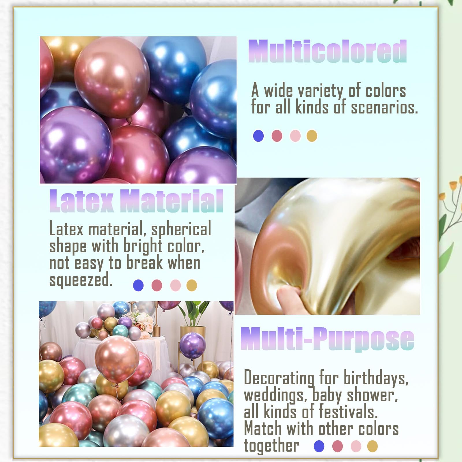 Snapklik.com : Scmdoti Metallic Blue Balloons,Chrome Blue Balloons ...