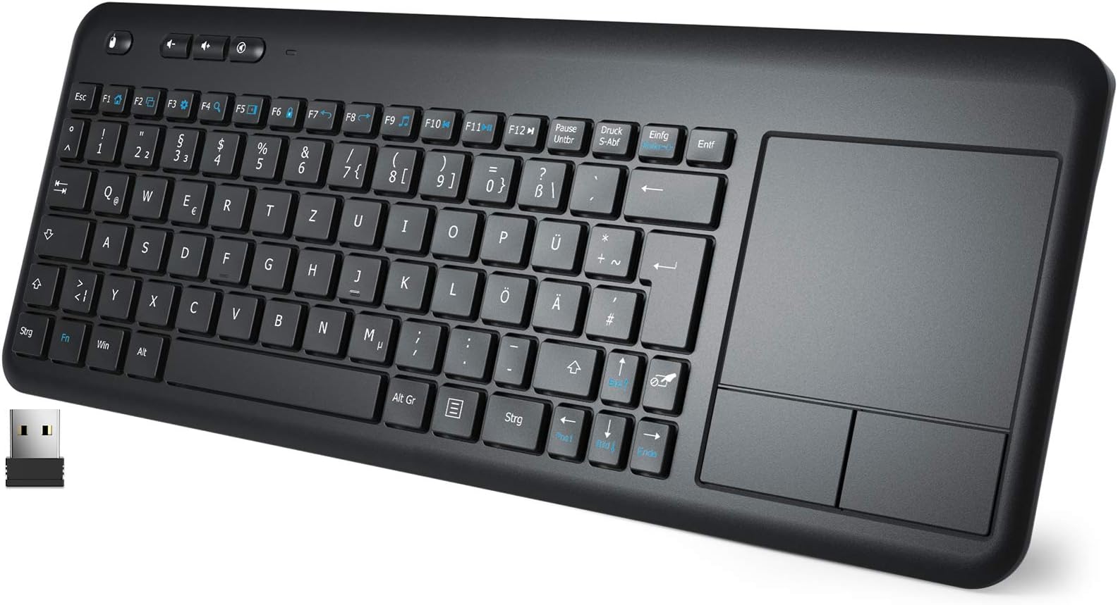 WisFox Kabellose Touchpad Tastatur, Ultraflaches 2.4-G Kabellose ...