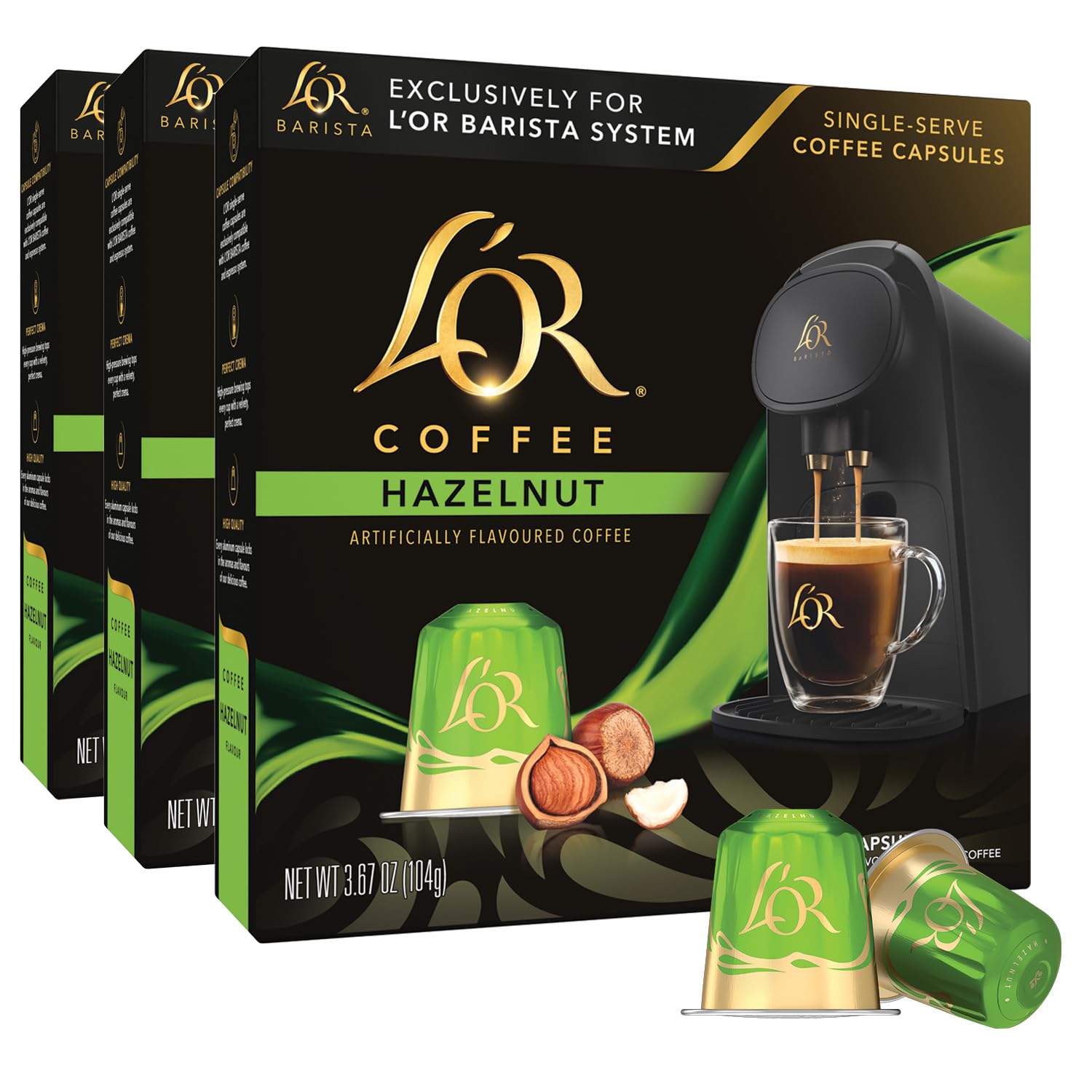 Amazon.com: L'OR Coffee Pods, 30 Capsules Hazelnut, Single Cup Aluminum ...