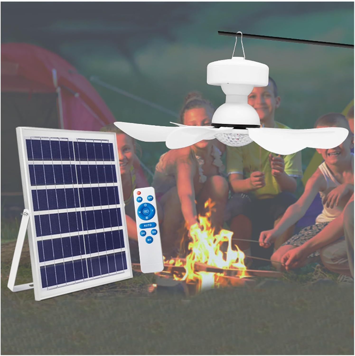 Solar Fans Light Three Color Light Adjustable Detachable Ceiling Fan ...