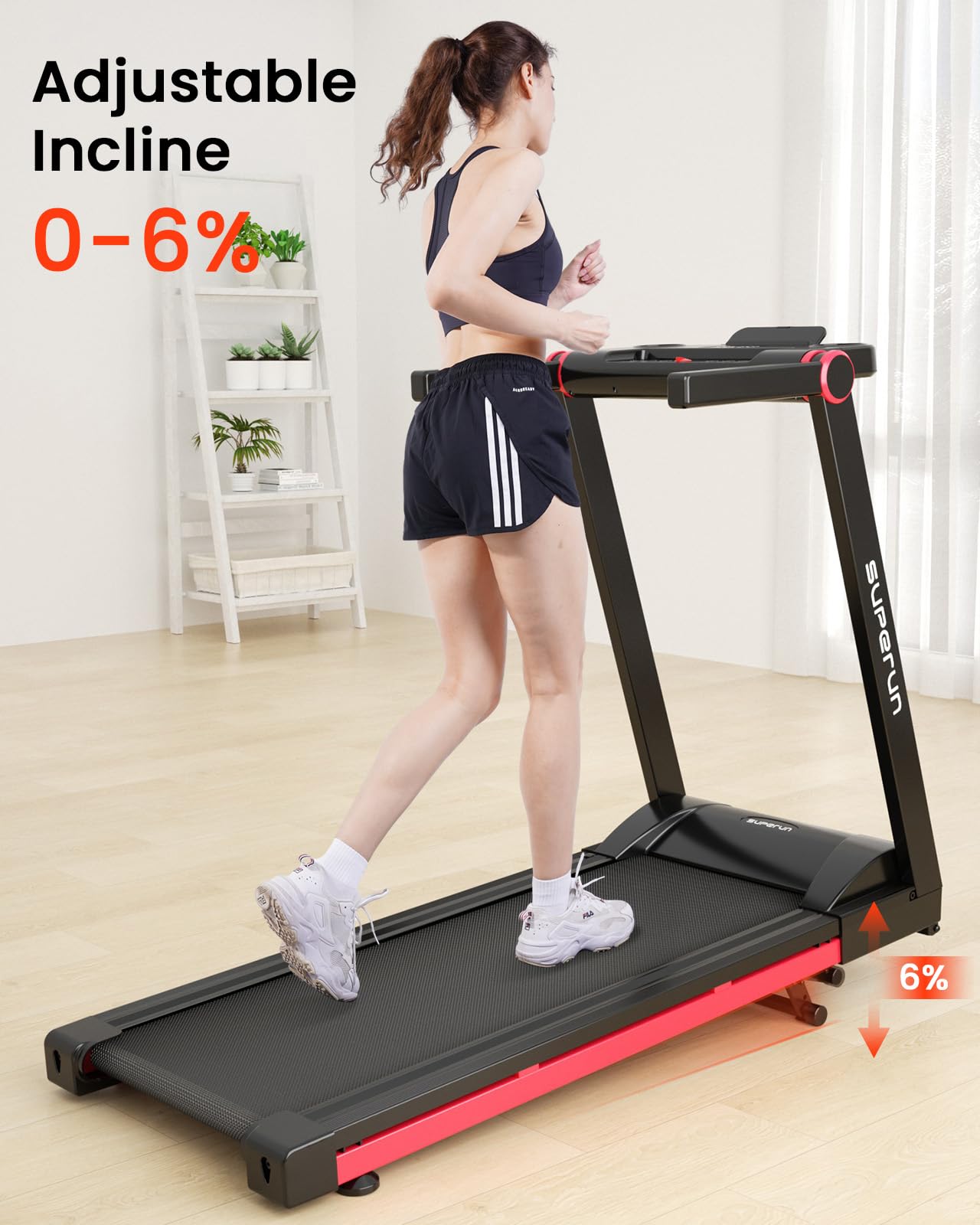 Snapklik.com : SupeRun Folding Treadmill, 3HP Treadmills For Home
