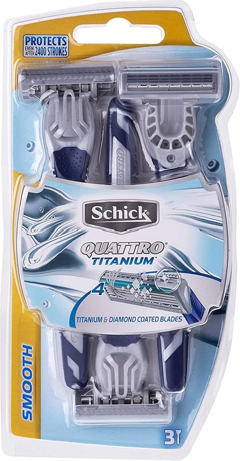 Schick - Quattro Titanium 4 for Men | Disposable Razors | 3pack ...