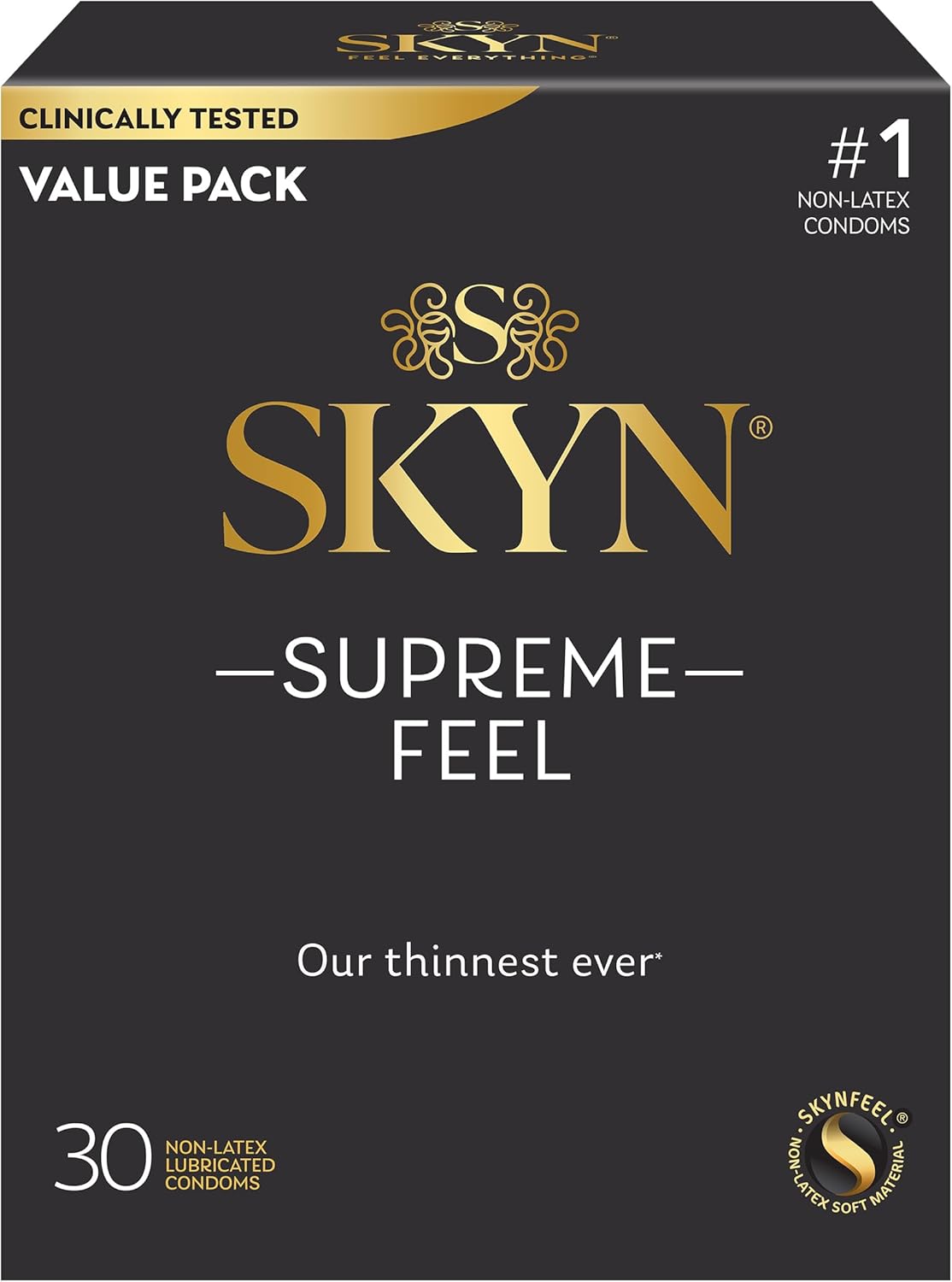Amazon.com: SKYN Supreme Feel Non-Latex Condoms - 30 Count – Ultra-Thin ...