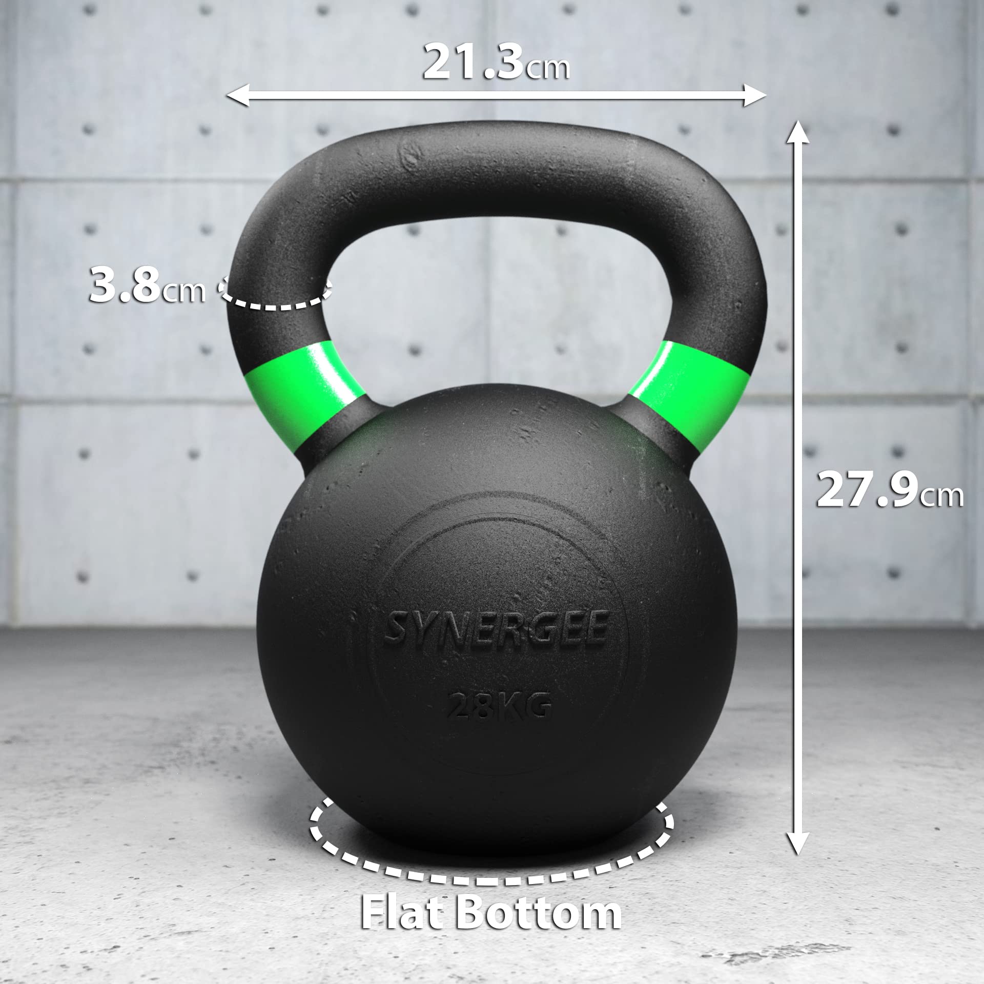 Synergee Cast Iron Kettlebells Black Matte Kettlebell Weights for ...