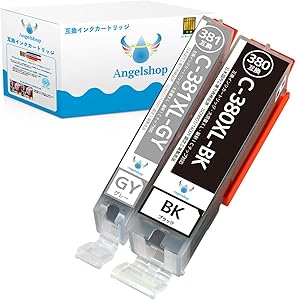 Amazon.co.jp: Angelshop BCI-380XLPGBK (Pigment) + BCI-381XLGY Large Capacity Pigment Black ...