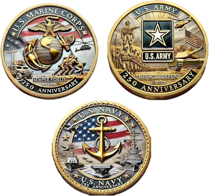 Amazon.com: 250th Anniversary U.S. Armed Forces Commemorative Coin ...