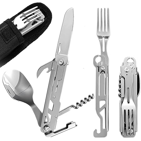 Amazon.com: Joycube 6-in-1 Detachable Camping Utensils Flatware Set ...