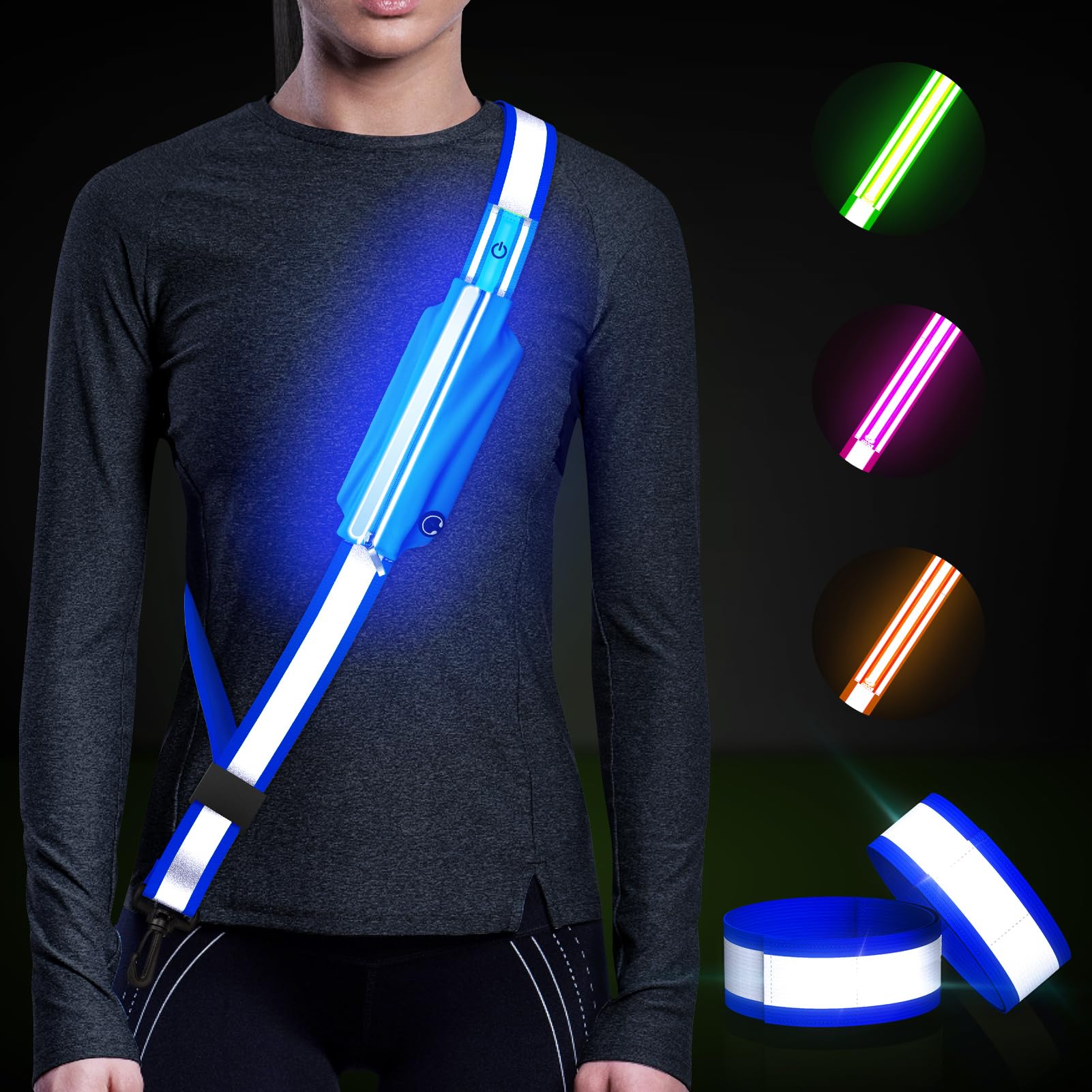 Walking Lights For Safety LED Reflective Running Belt - Night Safety ...