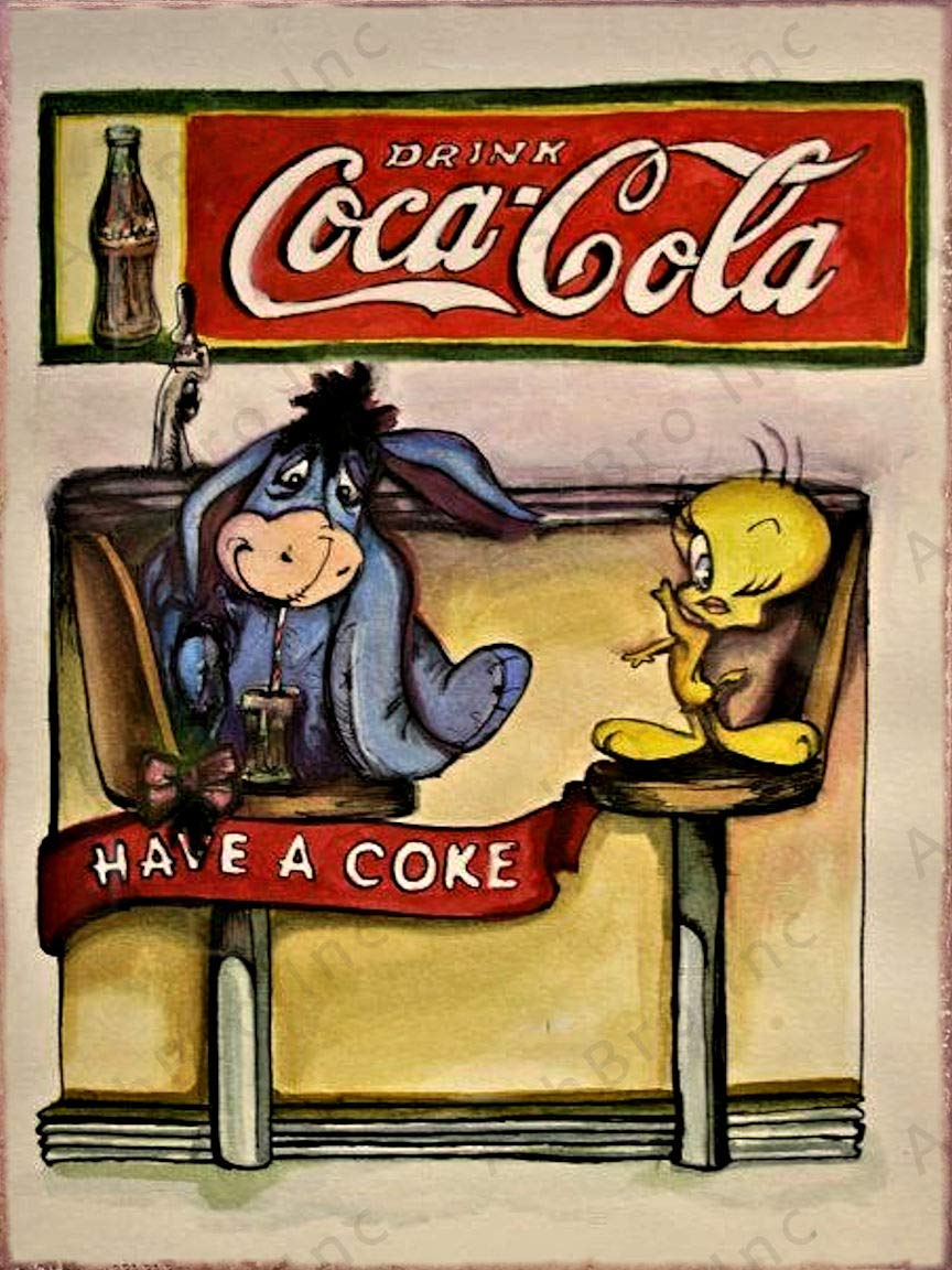 Buy AshBro Metal Coke Tin Sign Tweety Bird Eor Coca Cola Wall Decor ...