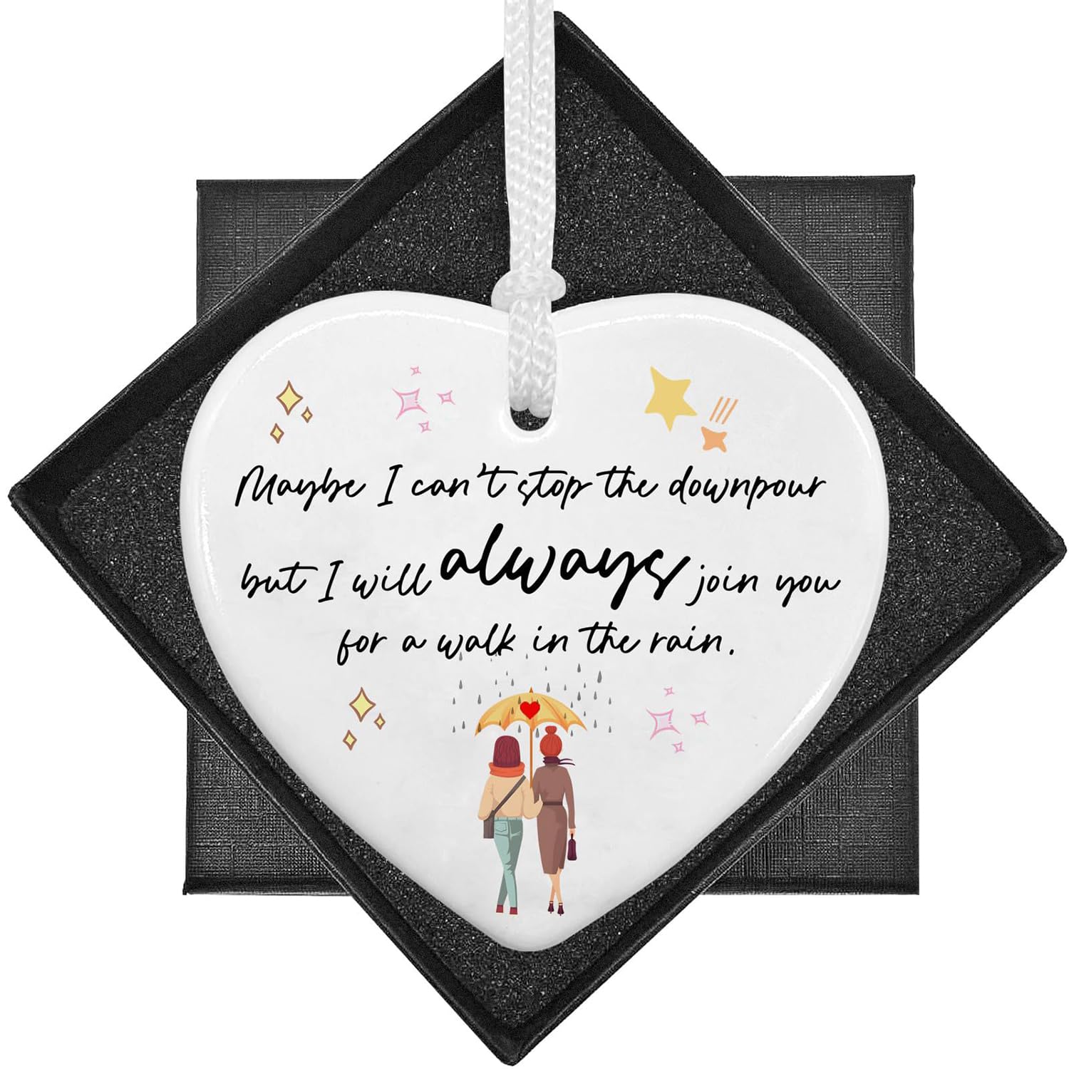 Best Friend Gift, White Ceramics Encouragement Gifts, Heart Shaped ...