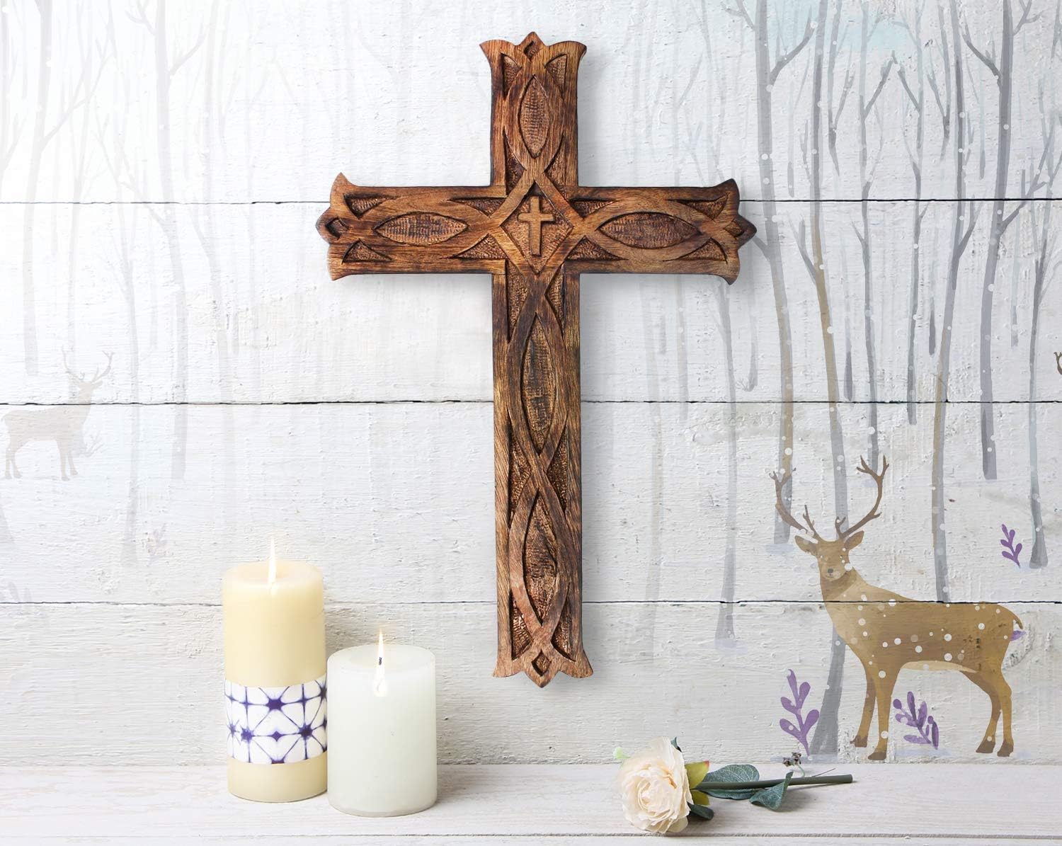 Amazon.com: STORE INDYA Hand Carved wooden Long Wall Hanging French ...