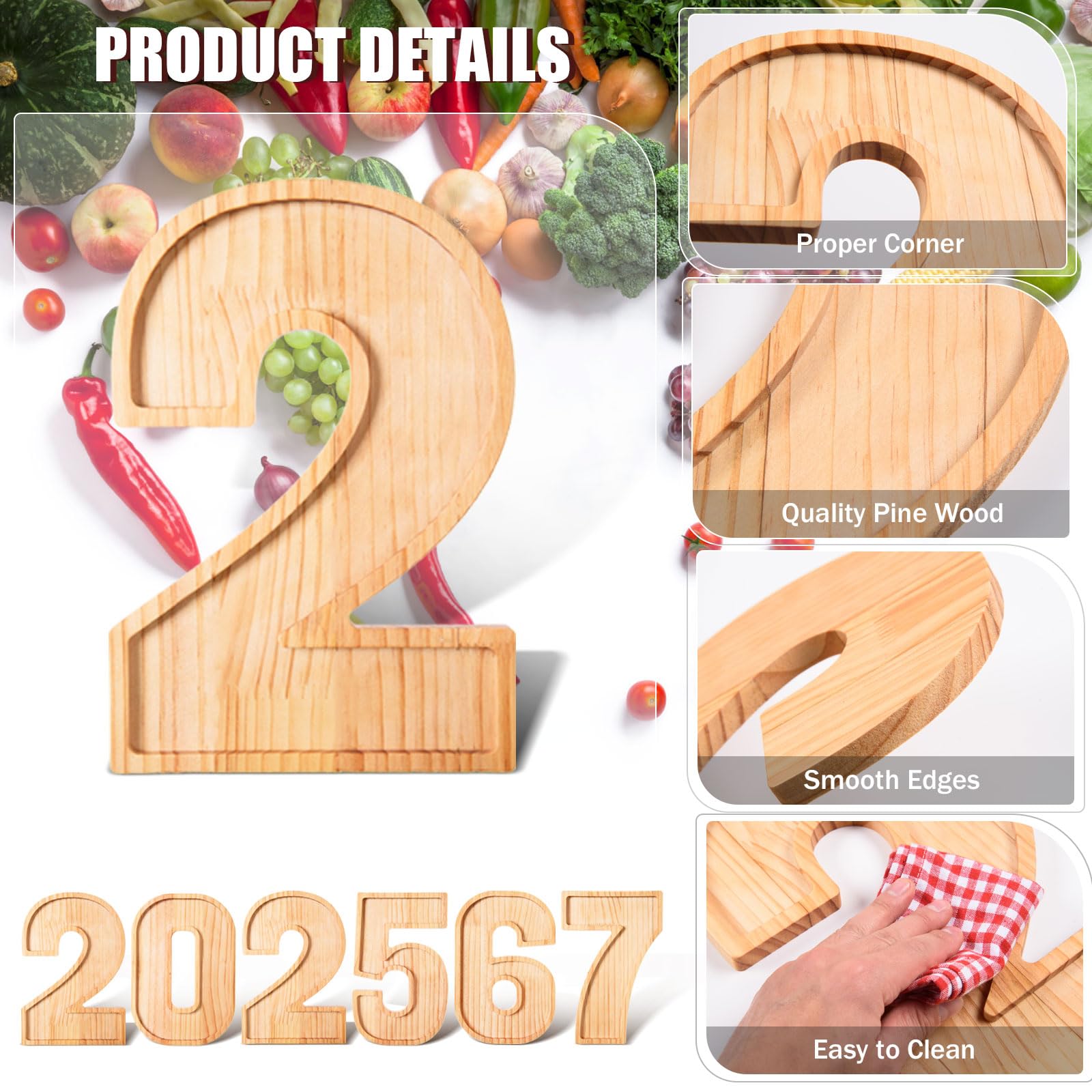 Snapklik.com : AWIZOM 7 Pcs 2025 Charcuterie Board Numbers 202567 ...