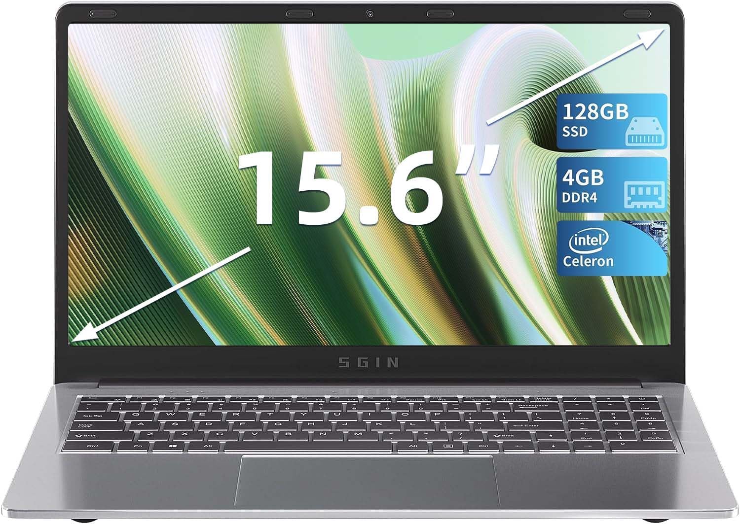 Amazon.com: SGIN 15.6 Inch Laptop with 4GB DDR4 RAM+128GB SSD, Intel ...