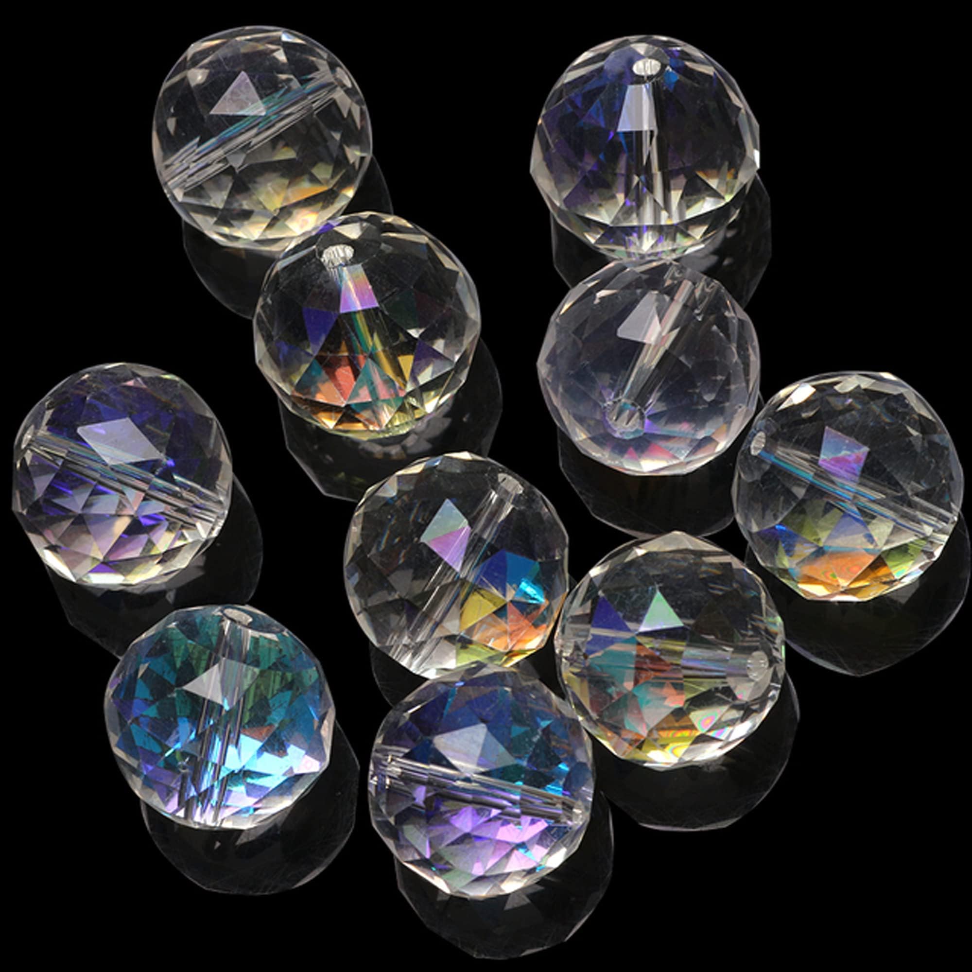 Amazon.com: Highergo 500 Pieces 8 mm Crystal Rondelle AB Glass Beads ...