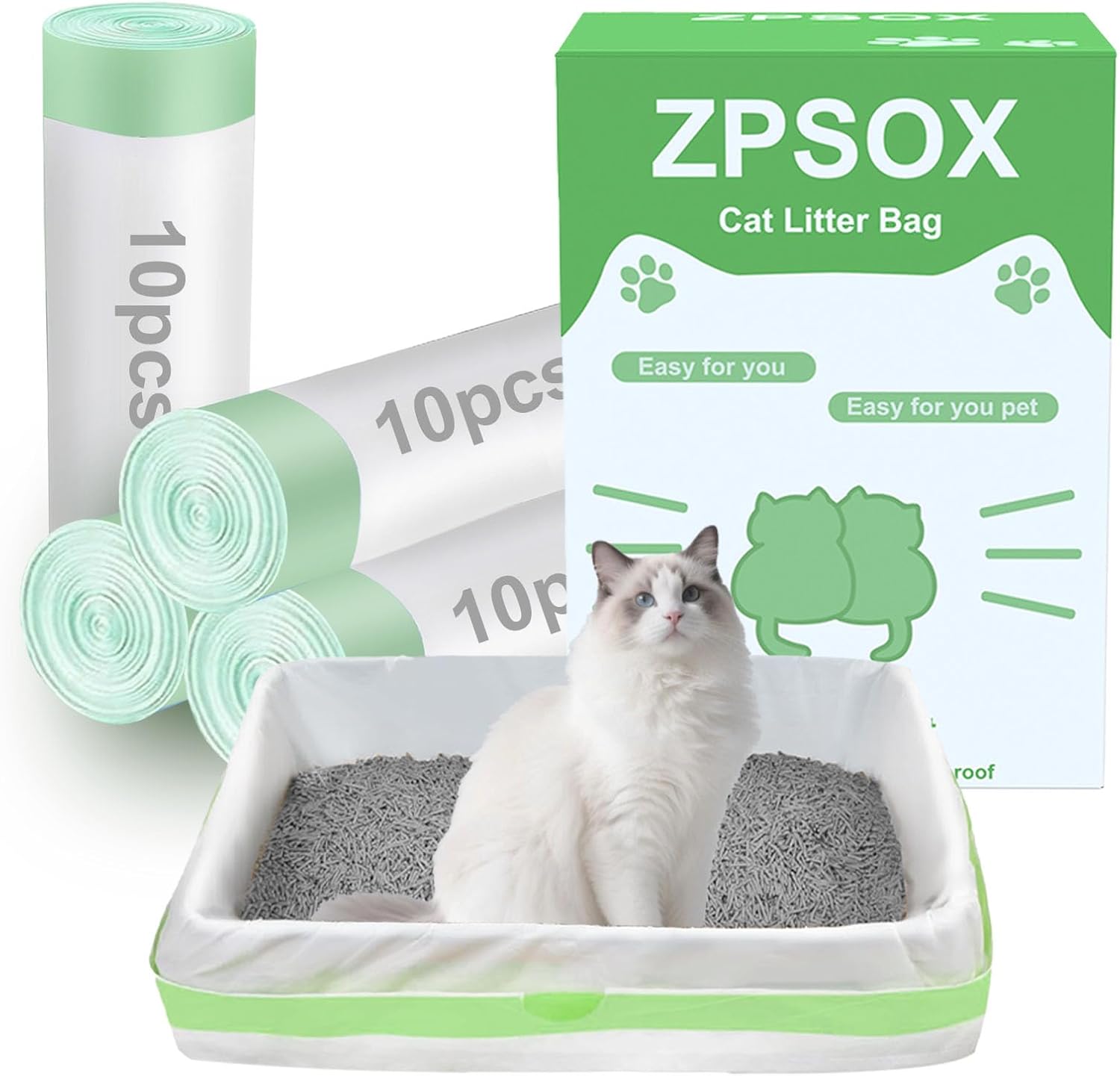 Amazon.com : 40 Count 36" x 18" Cat Litter Box Liners bag xl extra ...
