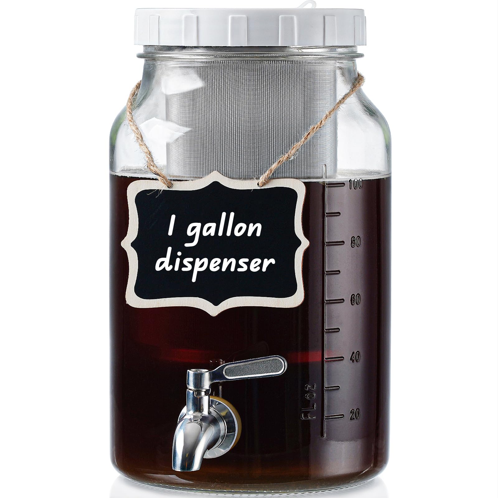 Amazon.com: Qianfenie 1 Gallon Cold Brew Coffee Maker - Mesh Filter ...