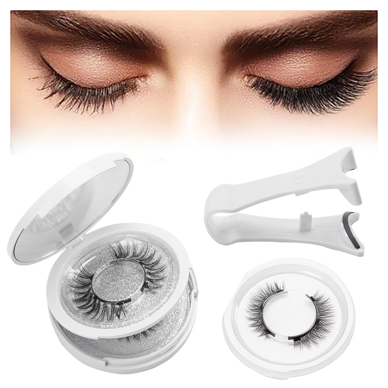 Amazon.com: Magnetic Eyelashes with Applicator Tool Kit,2 Pairs,Glue ...