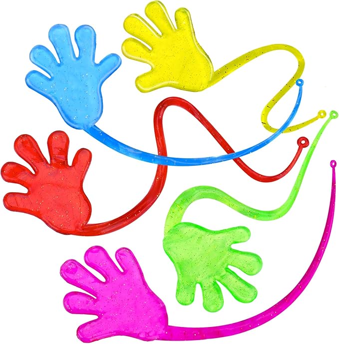 Amazon.com: 40PCS Glitter Sticky Hands Party Favors for Kids Birthday ...