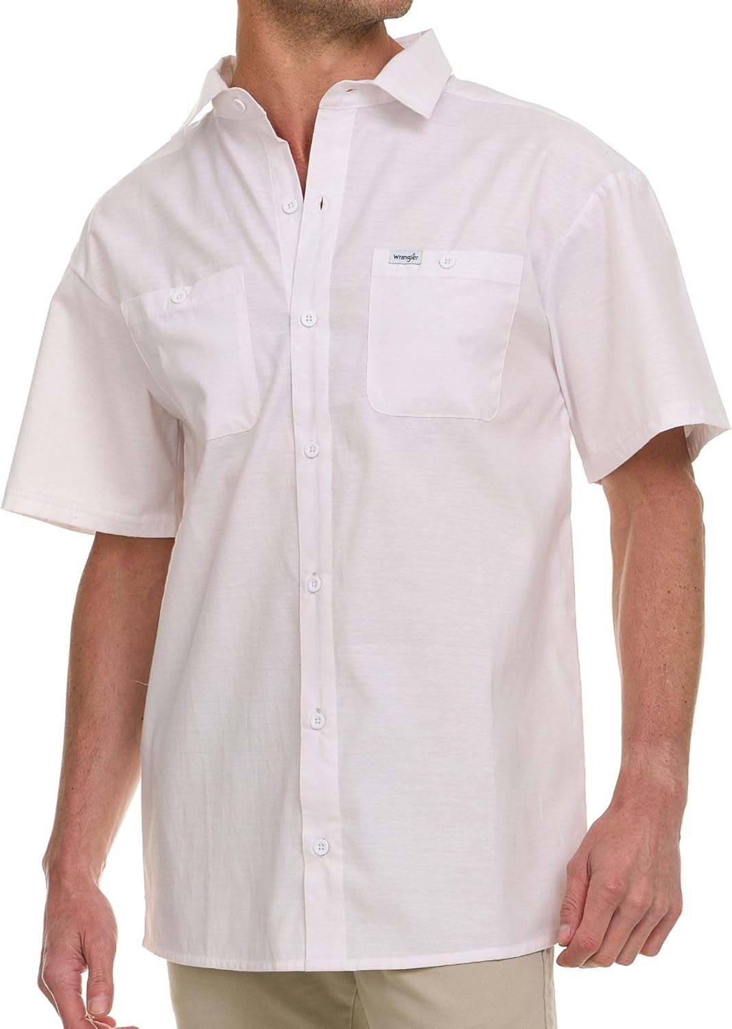 Amazon.com: Wrangler Button Up Shirts for Men Big and Tall - Chambray ...