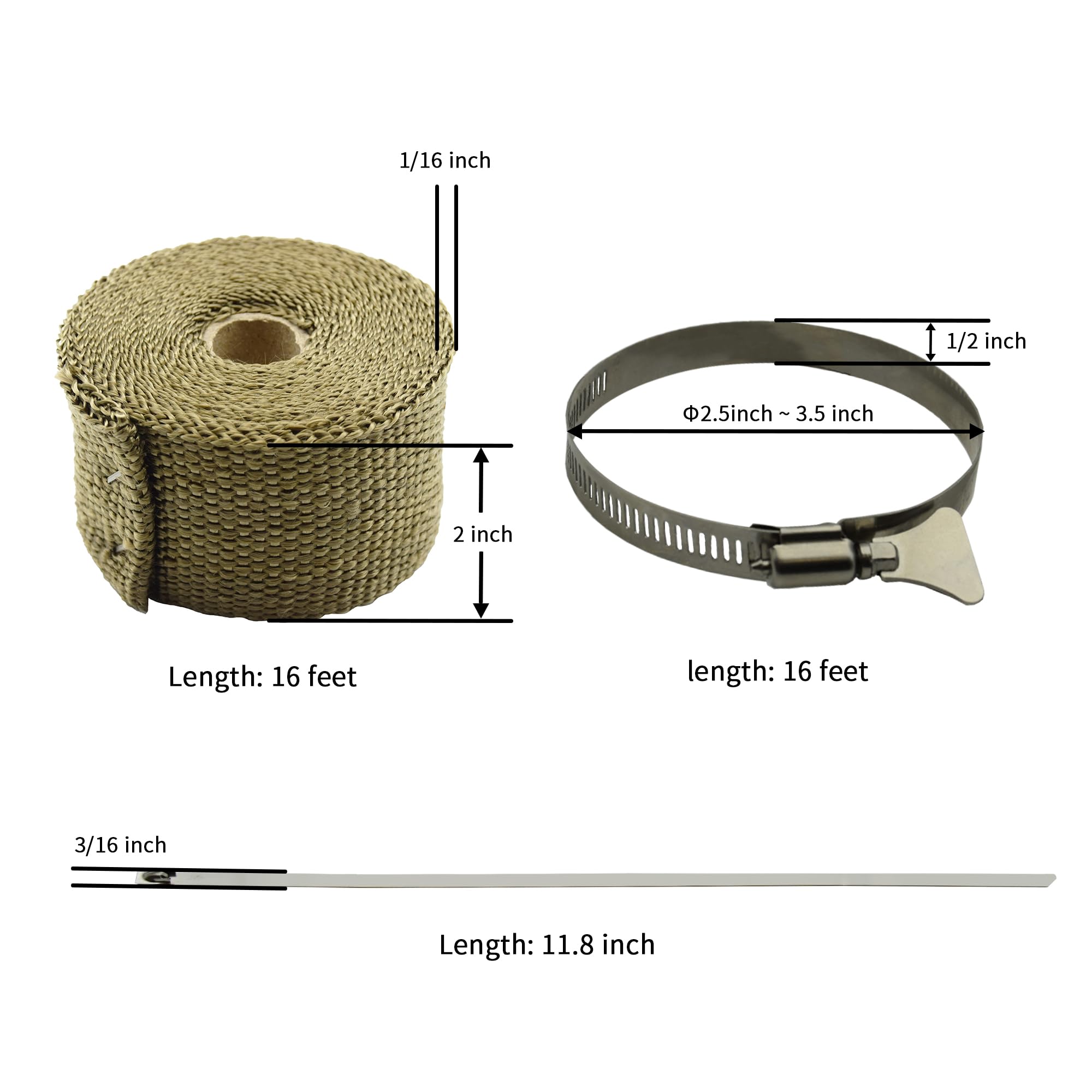 Snapklik.com : DOBTIM Fireproof Pipe Wrap Insulation 2" Wide X 16 Long ...