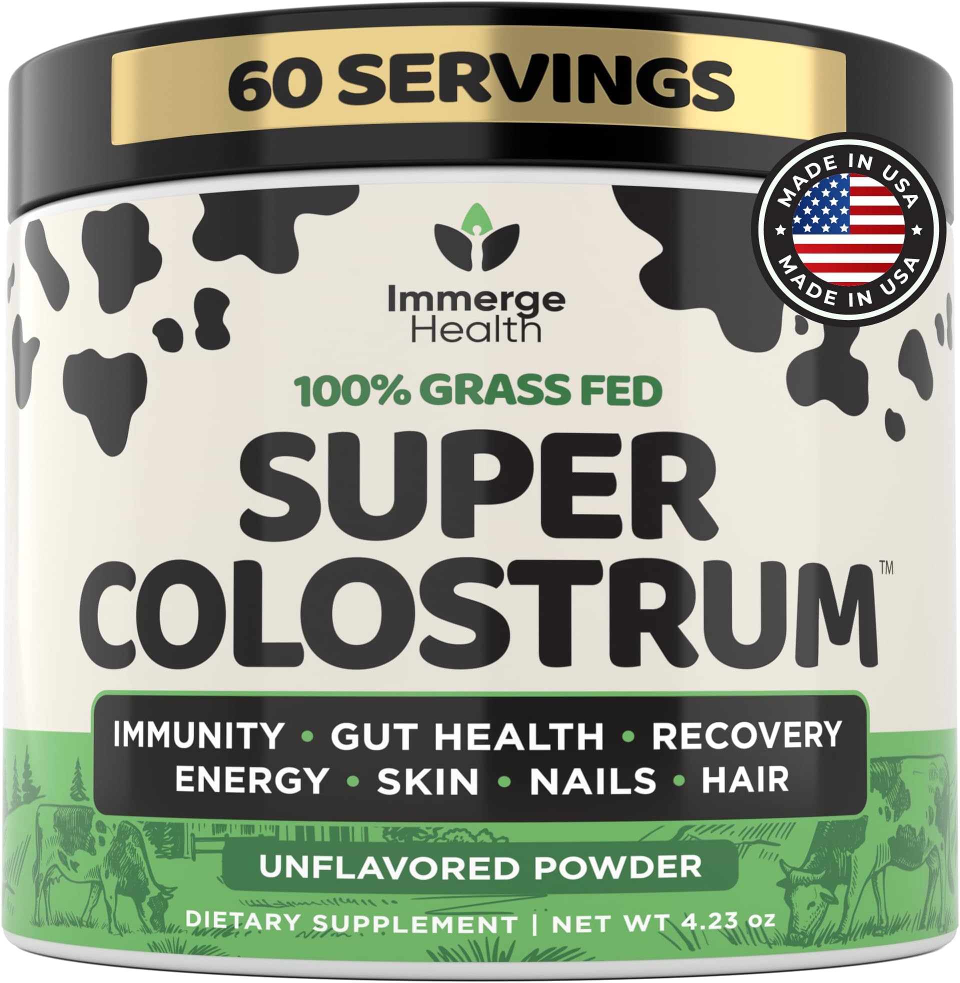Amazon.com: Grass Fed Colostrum Powder, Unflavored Bovine Colostrum for ...