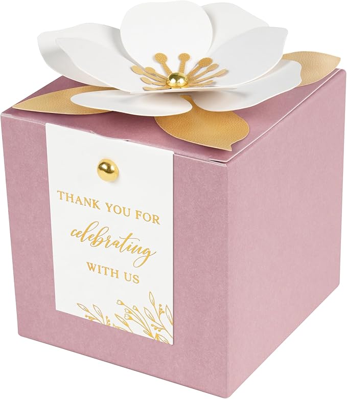 Amazon.com: FEIYI 20 PCS Dusty Rose Gift Boxes, 3 In 1 Favor Boxes with ...