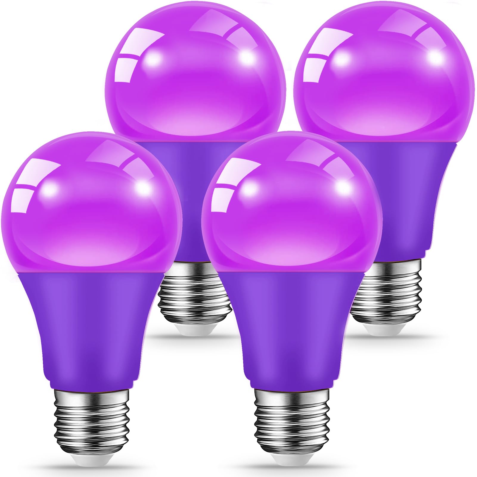 JAHEKS Purple Light Bulbs for Outdoor Porch, 9W(60W Equivalent) E26 ...