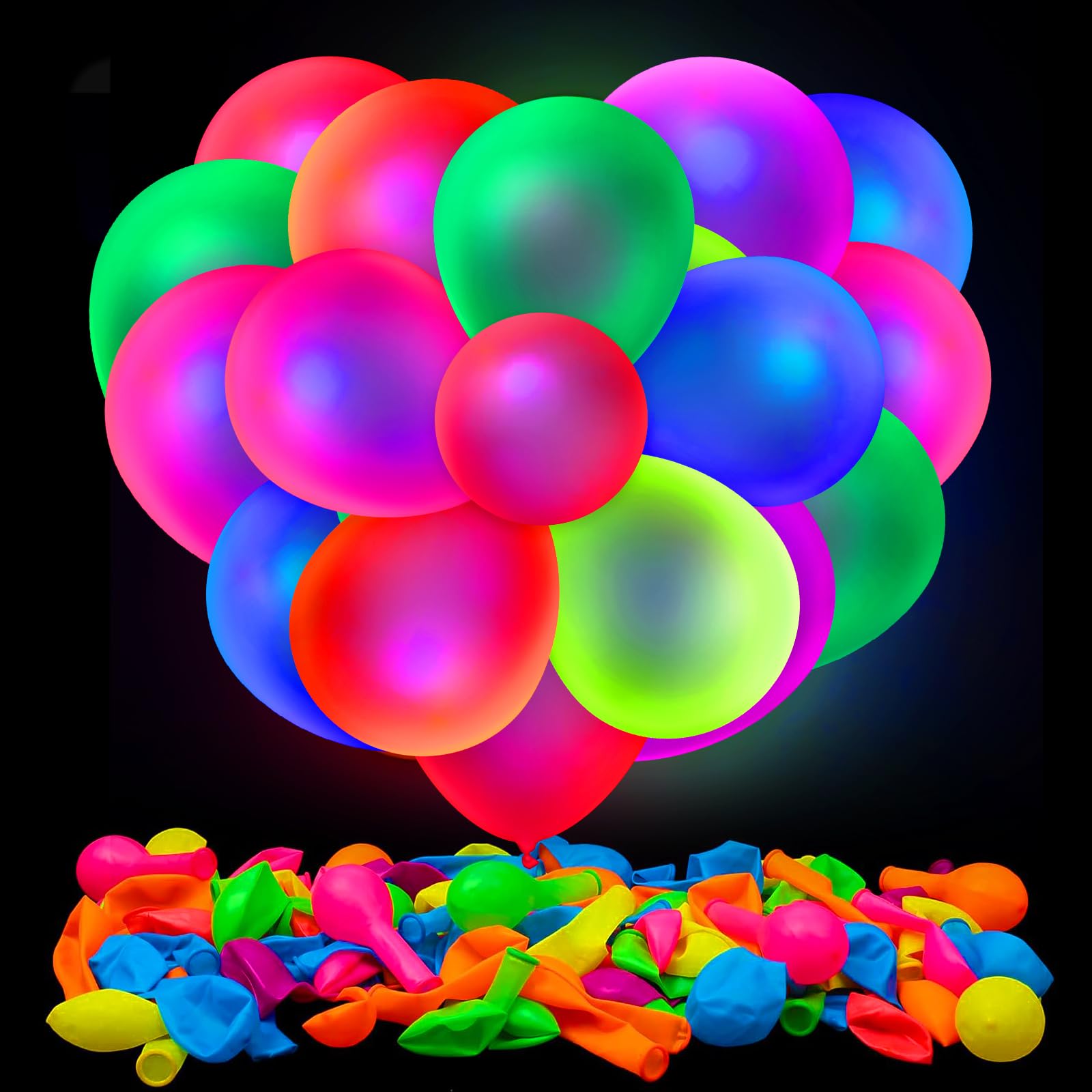 Amazon.com: GYIPFIPA 110 Pcs UV Neon Balloons, Neon Glow Party Balloons ...