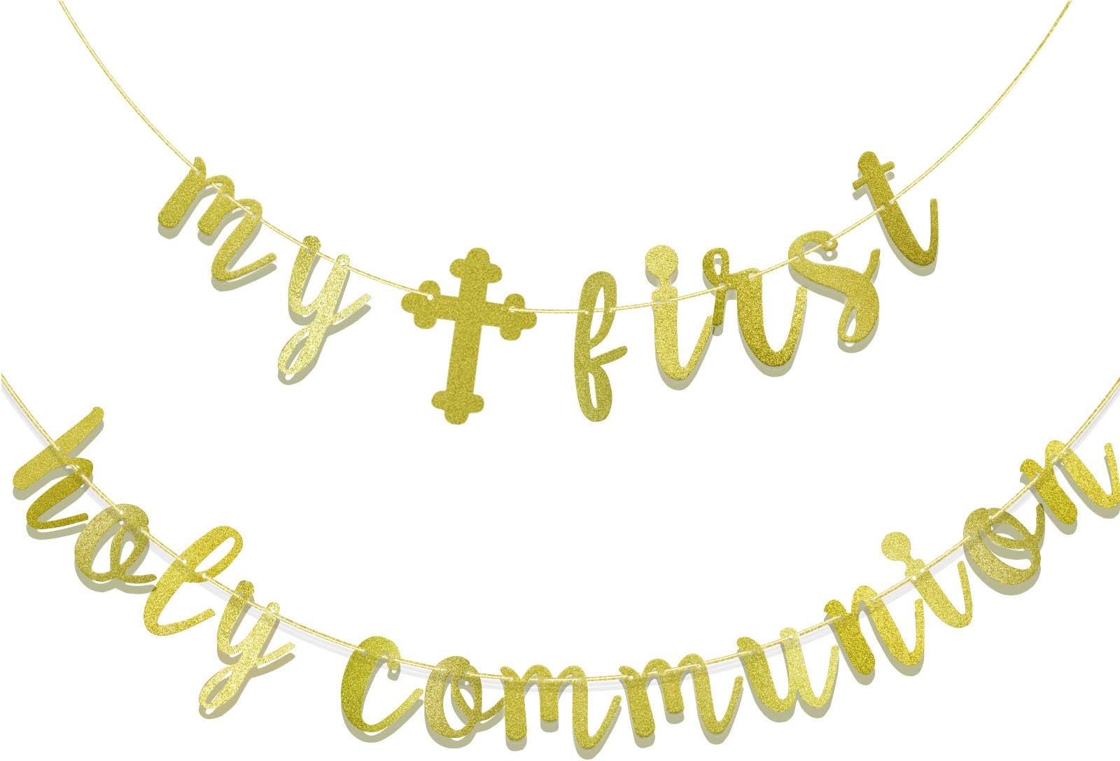Amazon.com: Rose Gold First Holy Communion Banner Religious Banner for ...