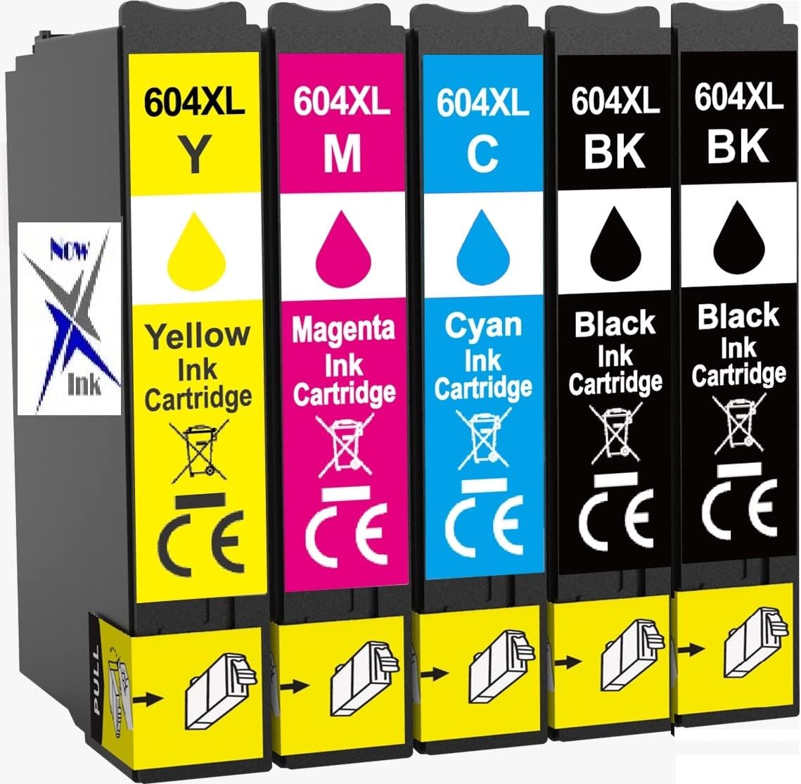 Now Ink Ltd® Pineapple 604 XL FULL SET + BLACK Ink Cartridges ...