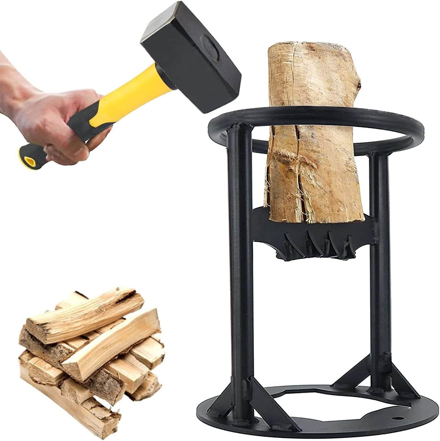 Wood Splitter Manual, Manual Wood Splitter with Hammer Heavy Duty Cast ...