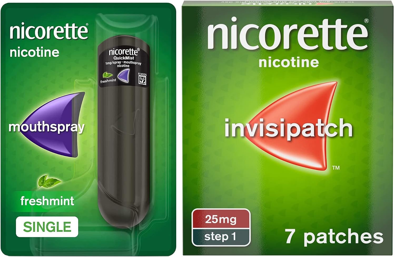 Nicorette Bundle: 1 x Nicorette Invisi 25mg Patches, Step 1, (7 Patches ...