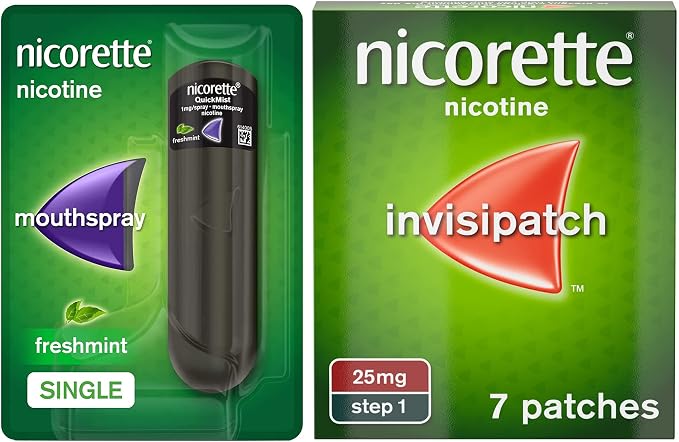 Nicorette Bundle: 1 x Nicorette Invisi 25mg Patches, Step 1, (7 Patches ...
