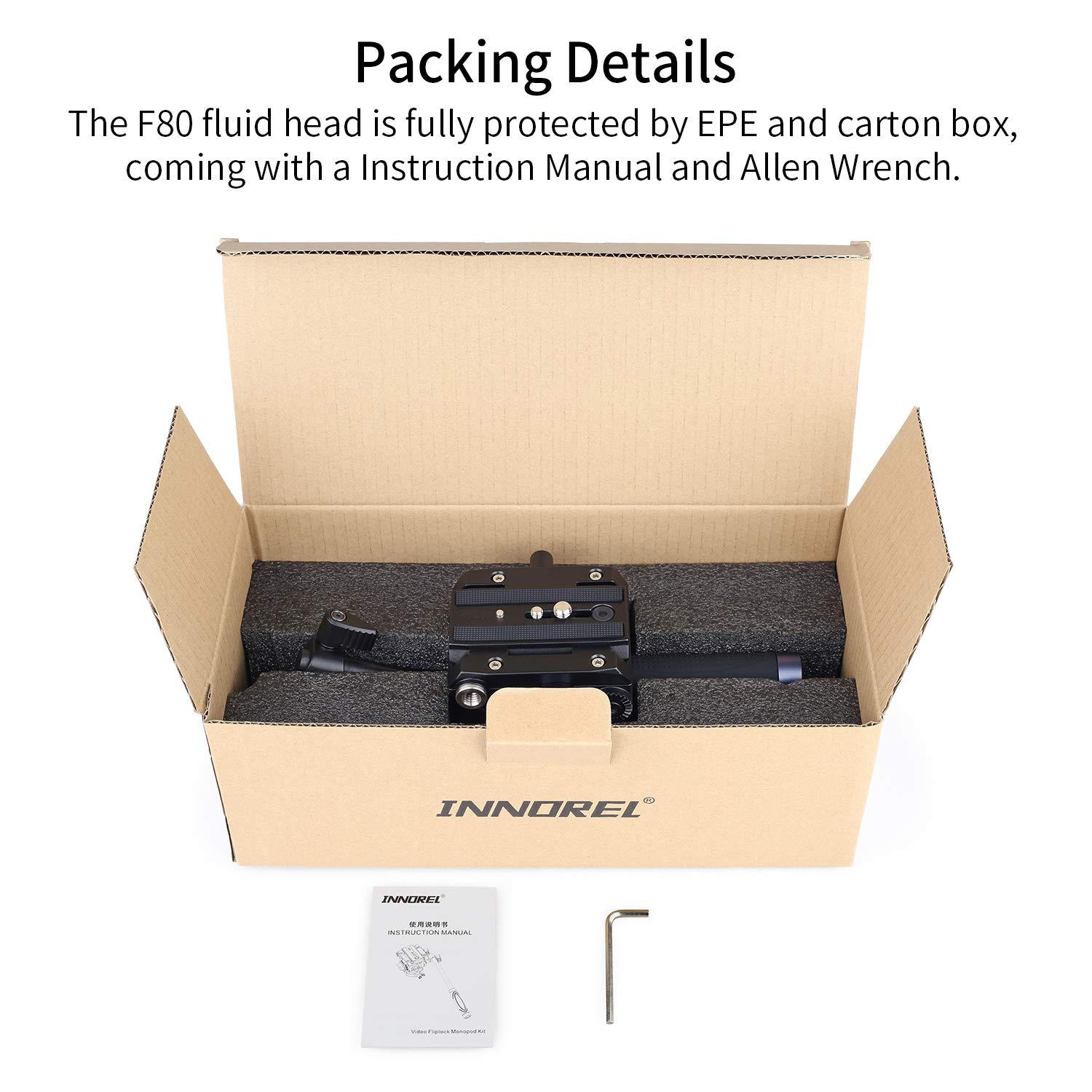 Heavy Duty Tripod Fluid Head-INNOREL F80 Drag Pan Cameras Video Fluid ...