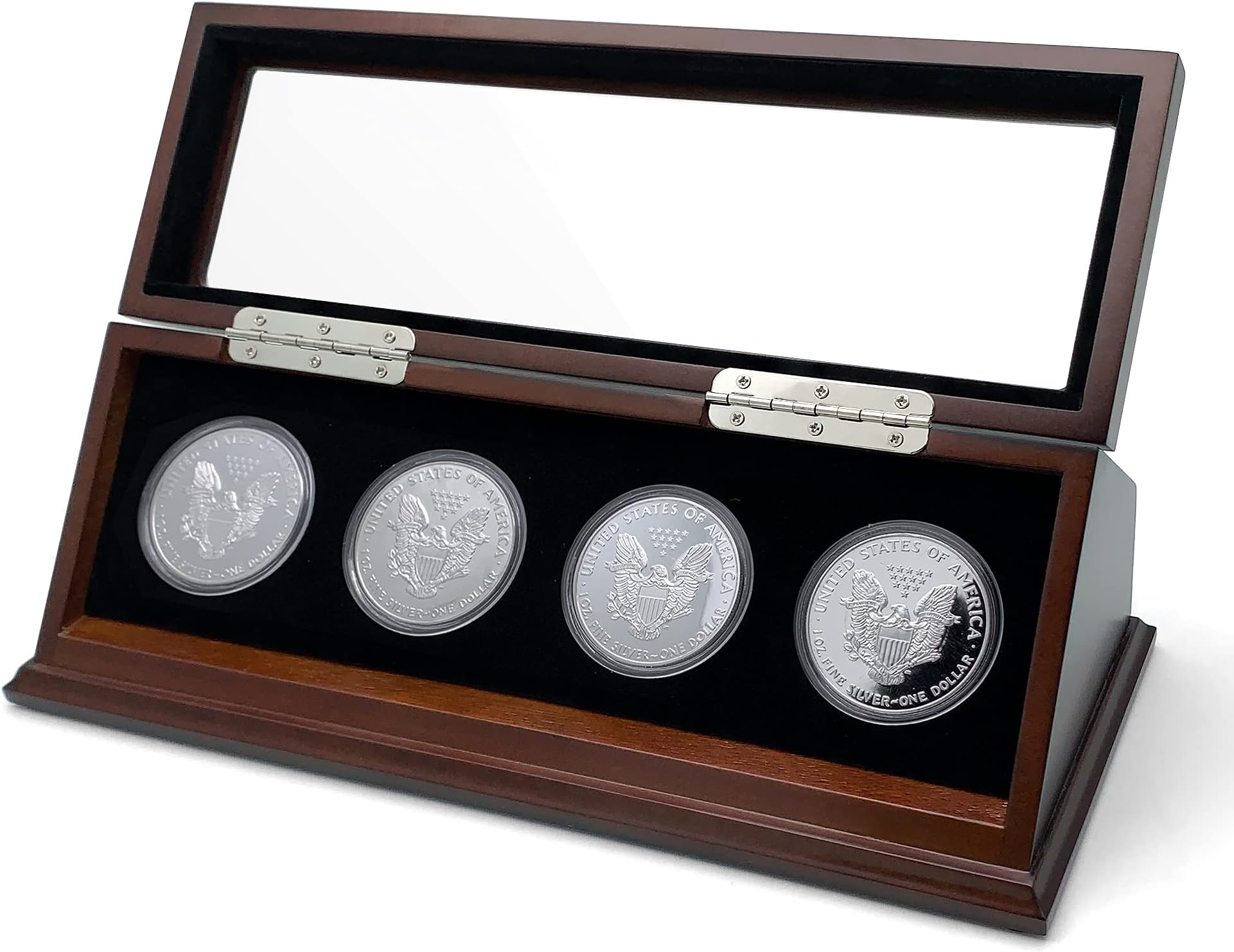 Amazon.com: Wooden Display Case Box for 3PCs Challenge Coins with ...