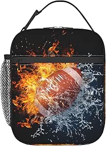 Amazon.com: Miaoquhe Football Lunch Bag For Boys Girls, Reusable Fire ...