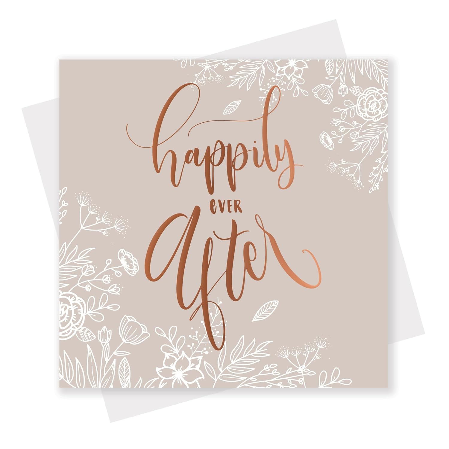 Congratulations Wedding Card For Newlyweds - Happily Ever After Neutral ...