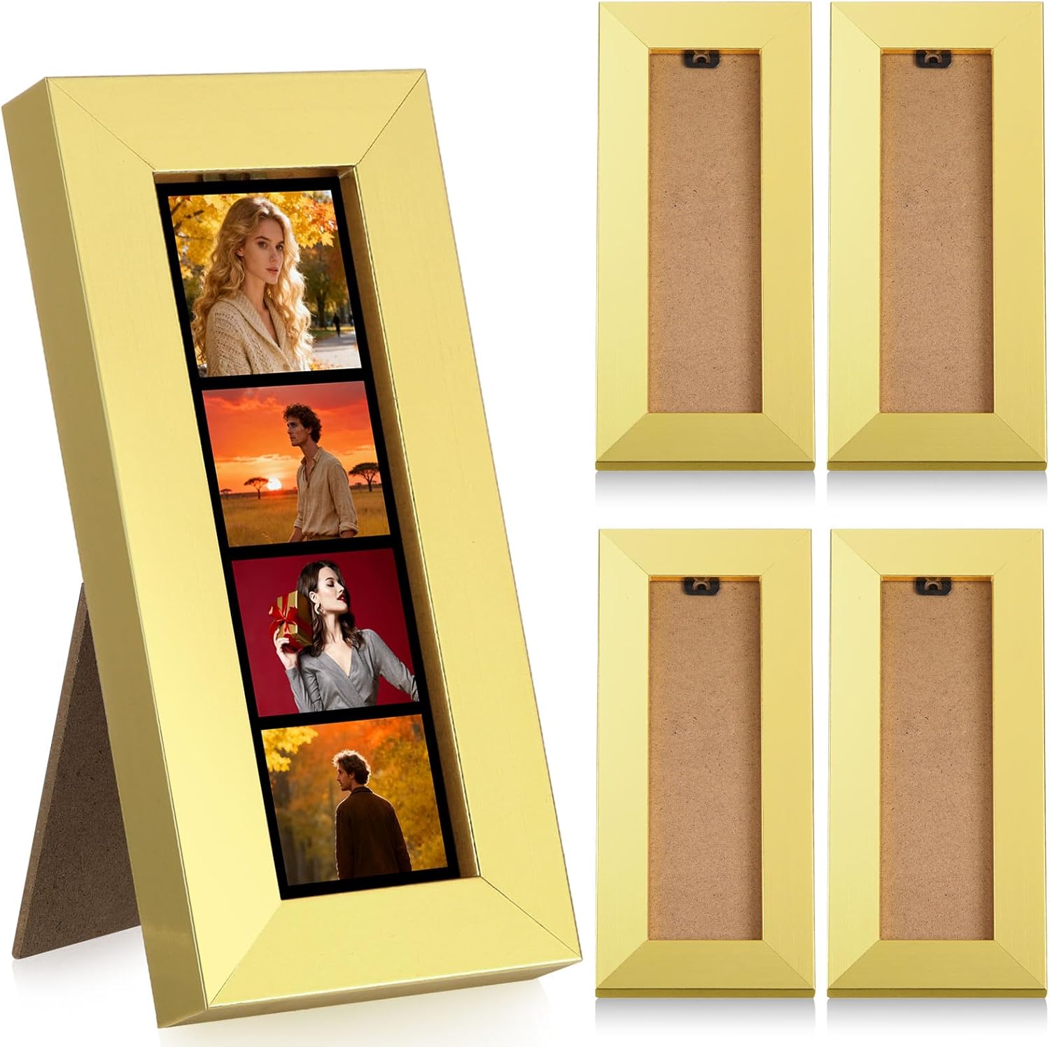 Amazon.com - Briwooody 4 Pack Photo Booth Frames 2x6 Photo Strip Frame ...