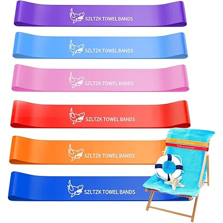 Amazon.com: 8 Pack Towel Bands Towel Chair Clips Rubber Beach Towel ...