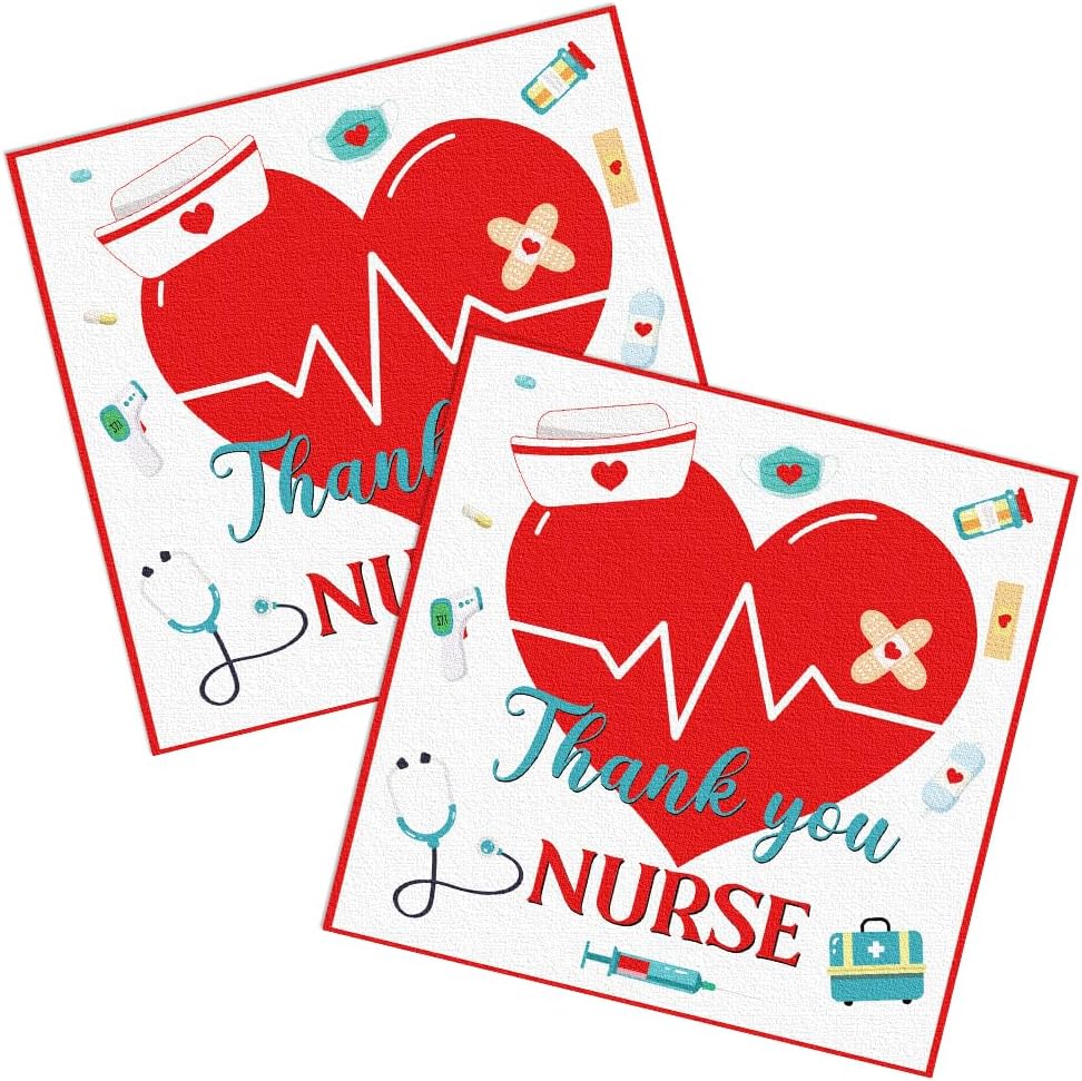 Amazon.com: Nurse Week Napkins, 100 Pack Thank You Nurses Week ...