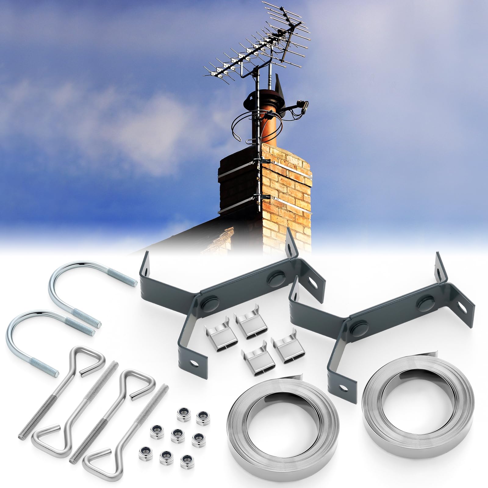 Amazon.com: Blulu Y-Type Chimney Antenna Mounting Kit with Galvanized ...