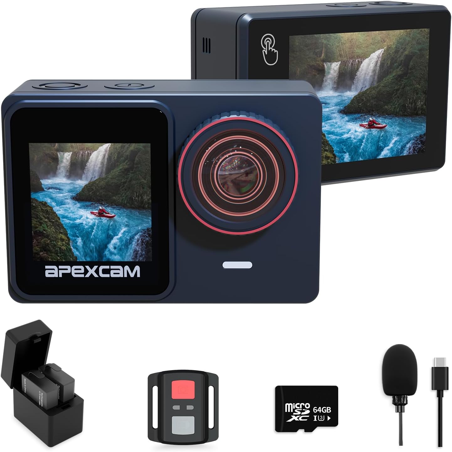Amazon.com : Apexcam Action Camera 4K with 64G SD Card Sports Camera ...